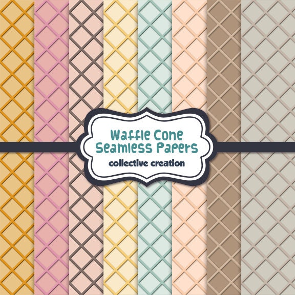 Waffle Cone Seamless Digital Paper Set Commercial and Personal Use - Etsy