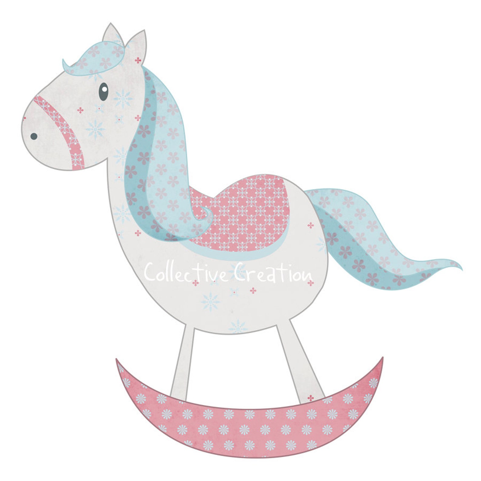 Rocking Horse Digital Clipart Clip Art for Commercial and - Etsy