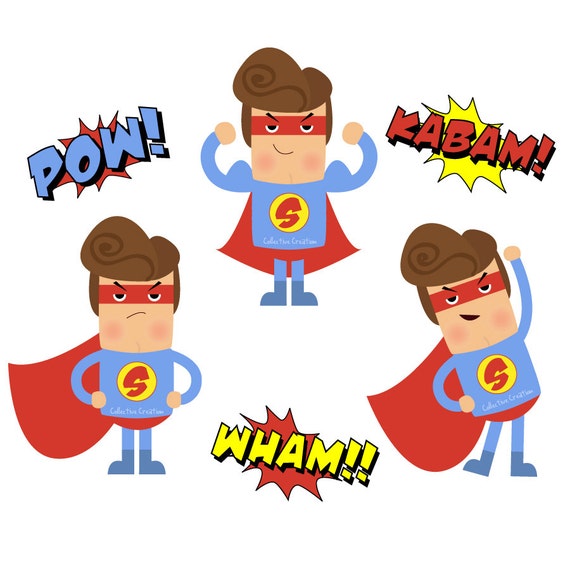 Individual Super Hero Clip Art