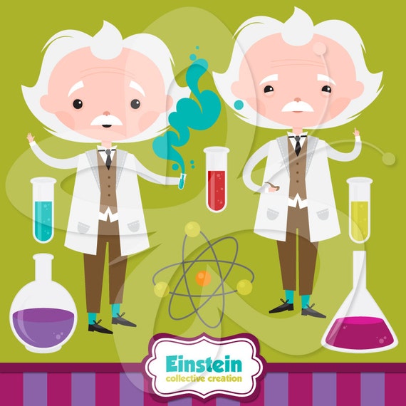Science With Einstein Clip Art Clipart Set Commercial and | Etsy