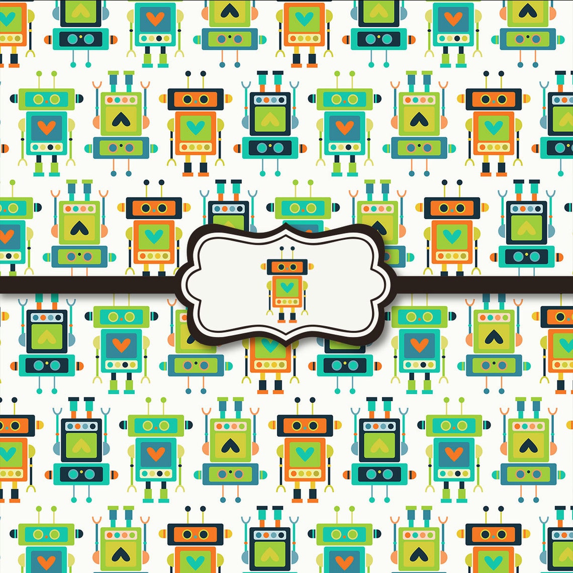 Robots Digital Paper Background Set 2 Commercial and Personal Use - Etsy