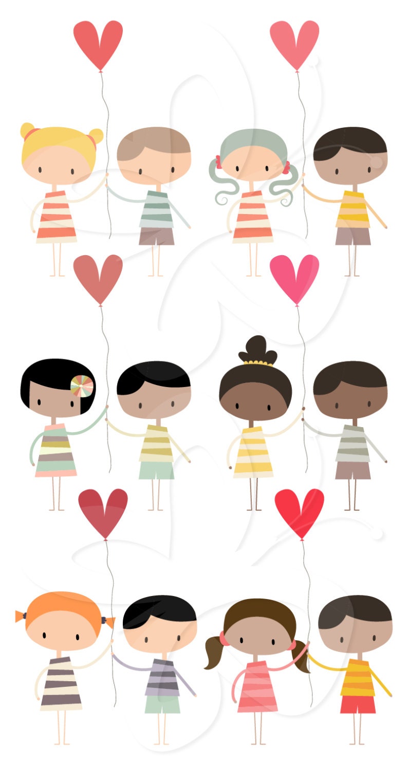 Cute Valentines Digital Clip Art Clipart Set Personal and - Etsy