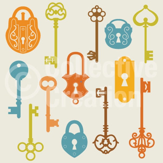 Vintage Lock Clip Art