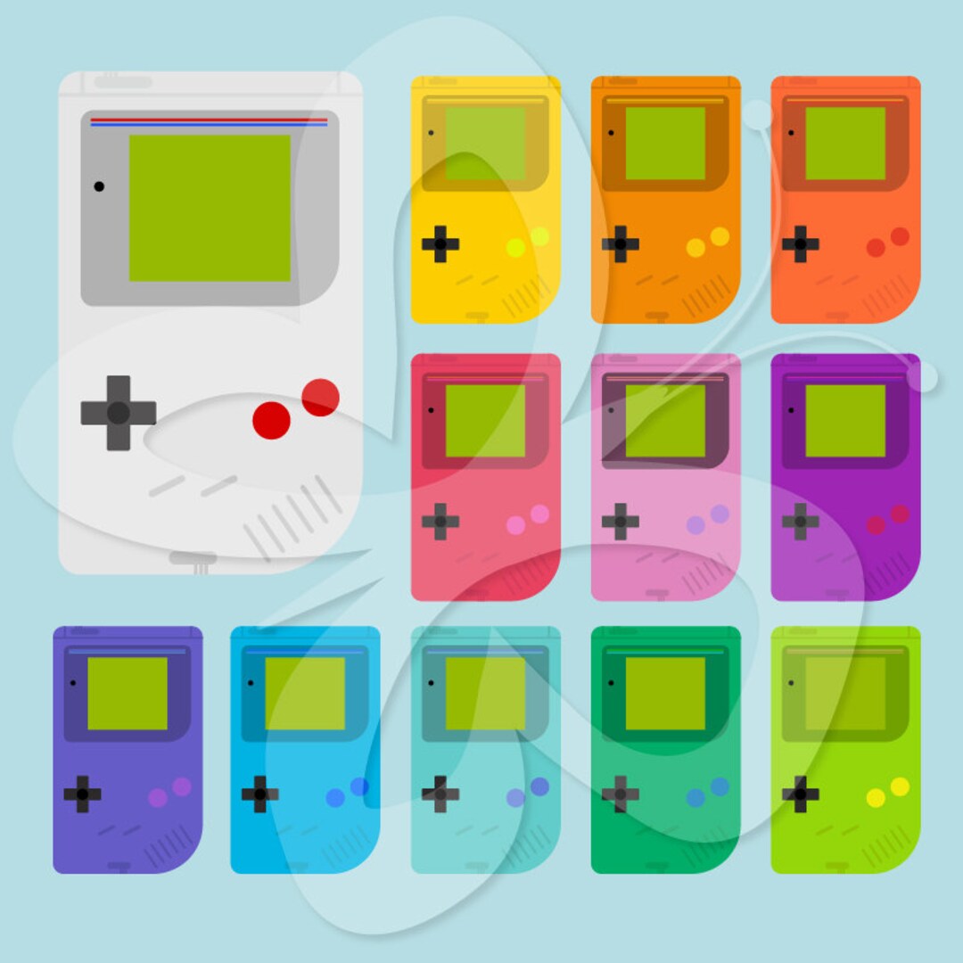 Colourful Gameboys Digital Clip Art Clipart Set Personal and - Etsy