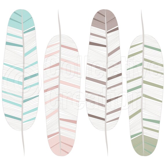 Feather Digital Clip Art Personal and Commercial Use - Etsy