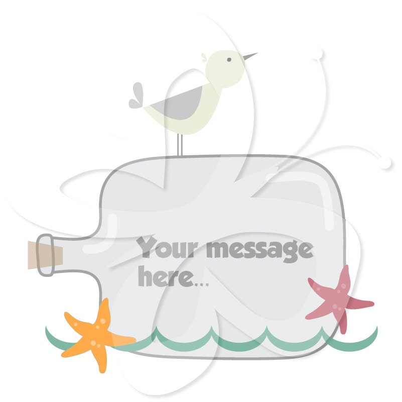 Message in a Bottle Clip Art Clipart Set Personal and Commercial Use - Etsy