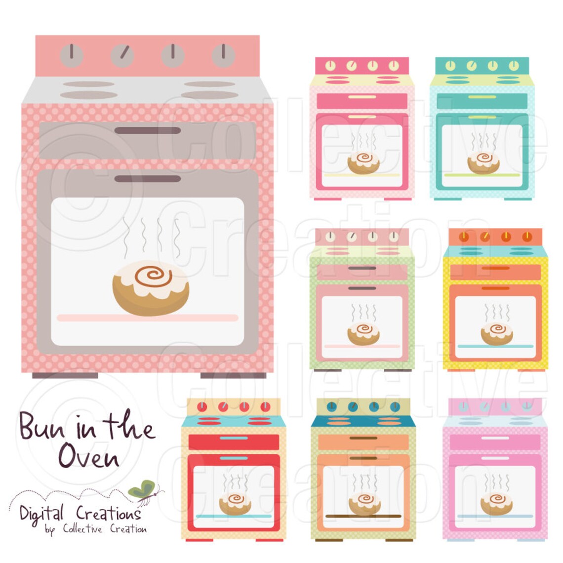 Bun in the Oven Digital Clip Art Personal and Commercial Use - Etsy