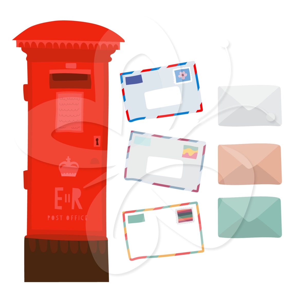 Red Mailbox Digital Clipart Set Personal and Commercial Use - Etsy