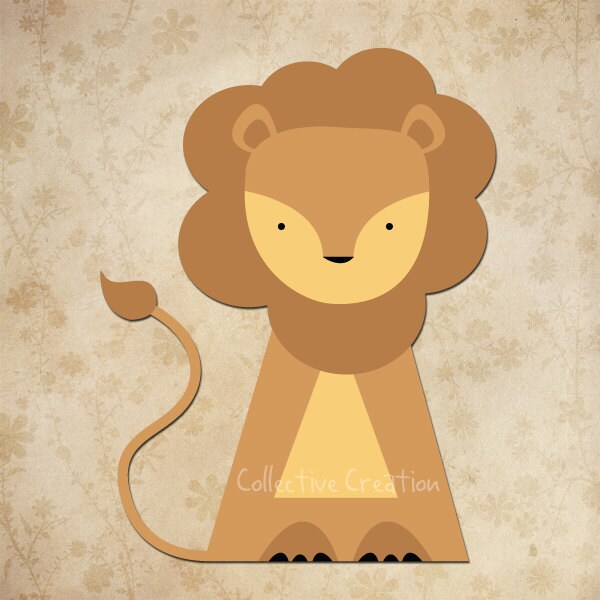 Safari Animal Digital Clip Art Set Lion, Giraffe, Elephant and Zebra - Etsy