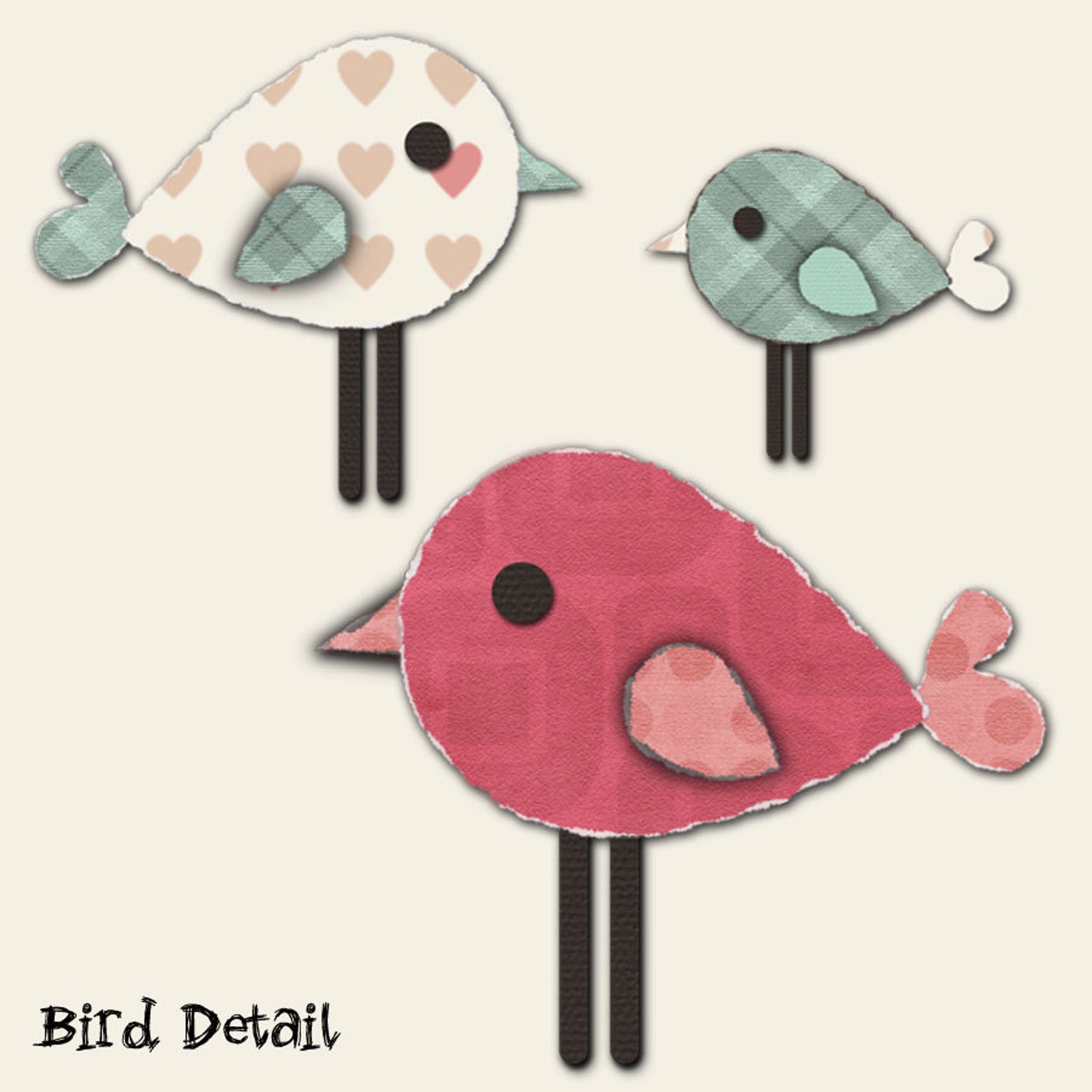 Chirp Chirp Digital Scrapbooking Kit 4 Digital Papers 3 - Etsy