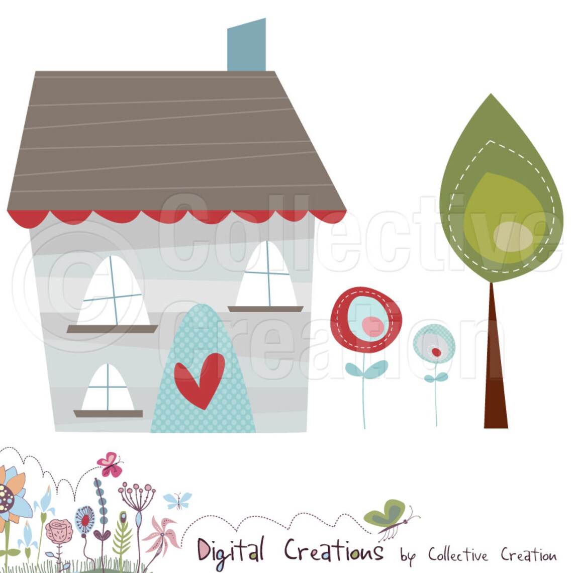 Little Houses Digital Clipart Set 2 Commercial and Personal Use - Etsy