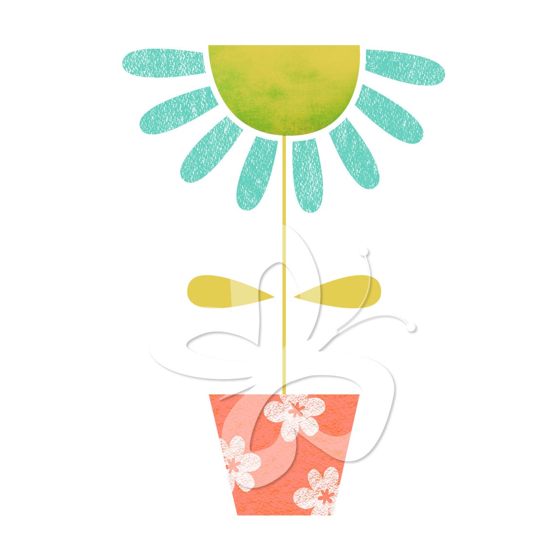 Colourful Pot Plants Digital Clip Art Clipart Set Personal and ...