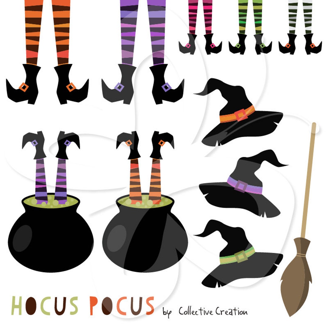Hocus Pocus Clip Art Clipart Set Witch Legs, Hats and Cauldrons - Etsy