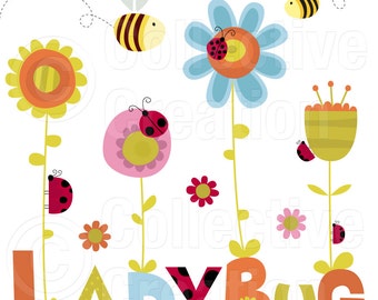 Ladybug Spring Clip Art-instant Download-digital - Etsy