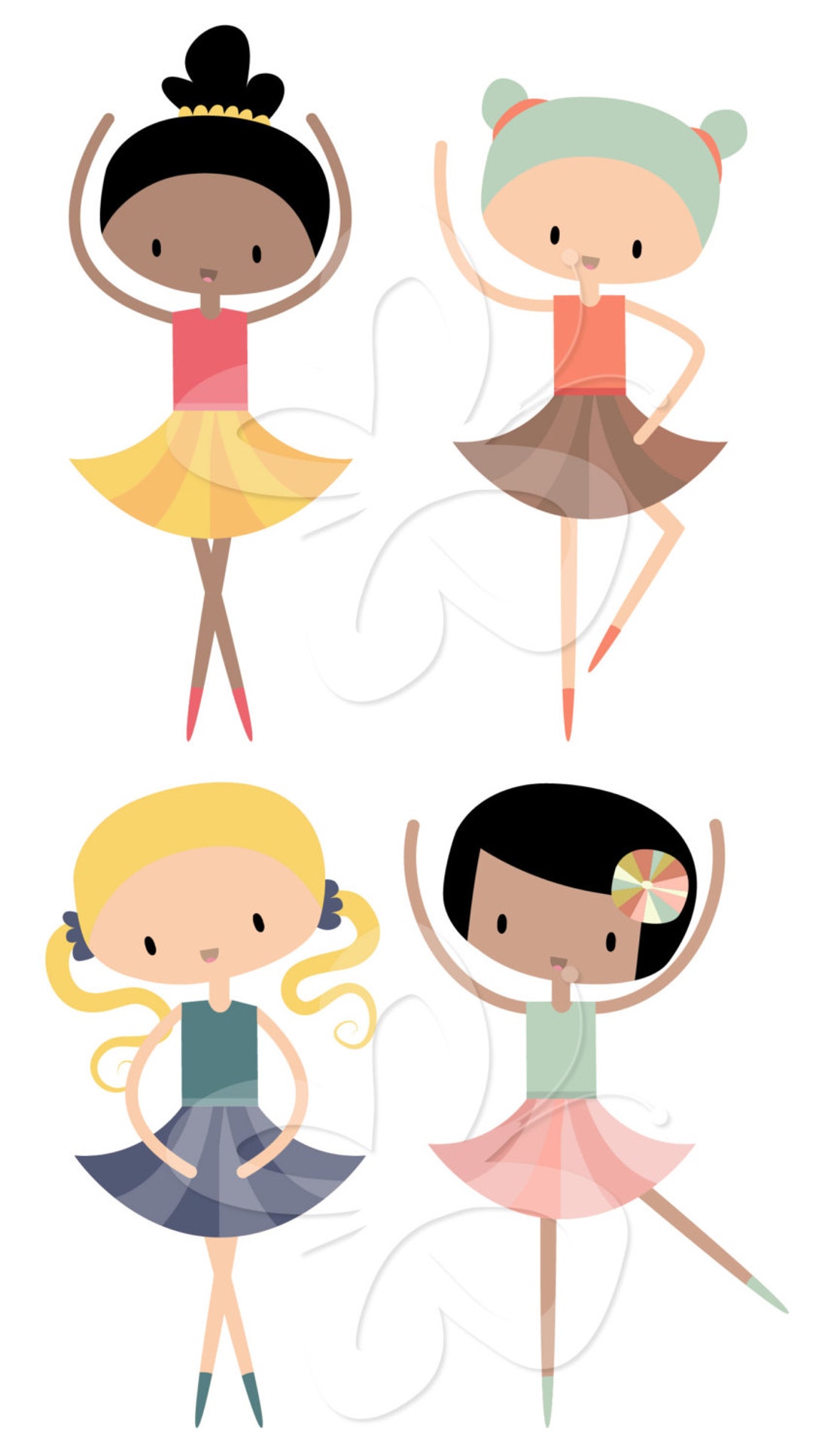 Cute Little Ballerina's Clip Art Clipart Set Commercial and Personal ...
