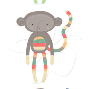Sock Monkeys Clip Art Clipart Set Commercial and Personal Use - Etsy
