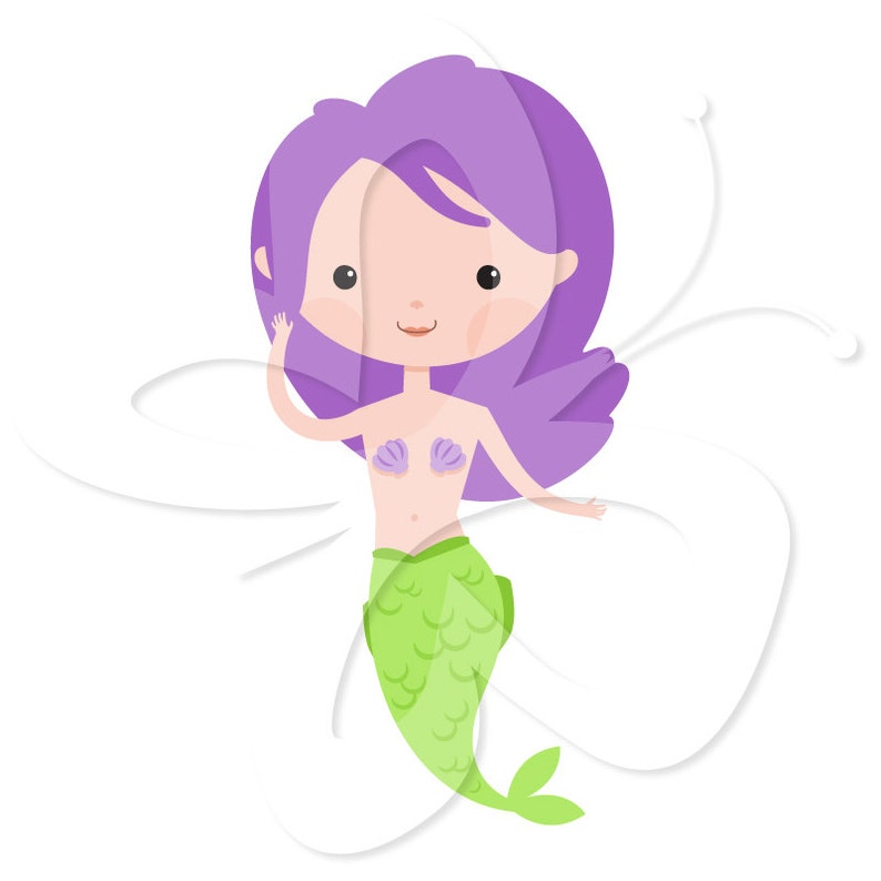 Little Mermaids Digital Clip Art Clipart Set Personal and - Etsy