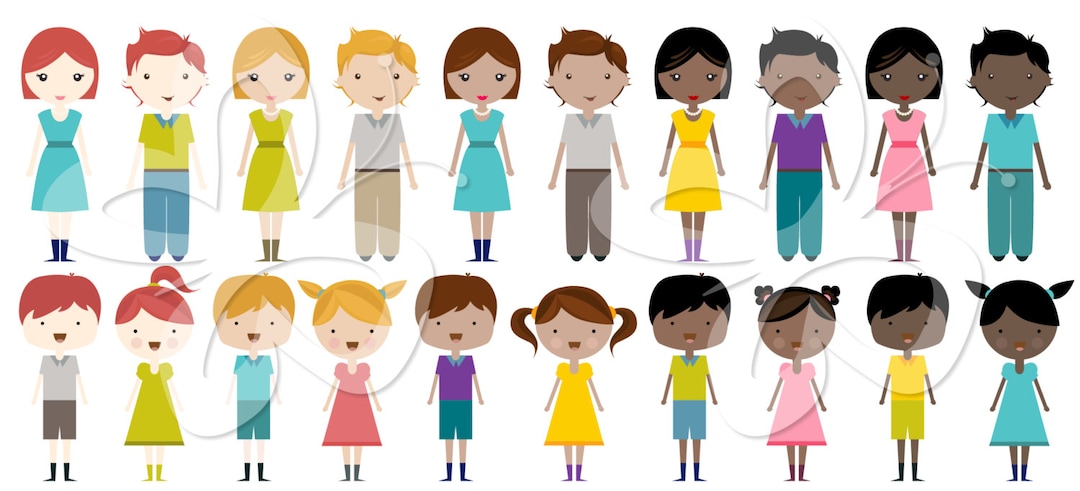 Families Digital Clip Art Clipart Set Personal and Commercial Use - Etsy