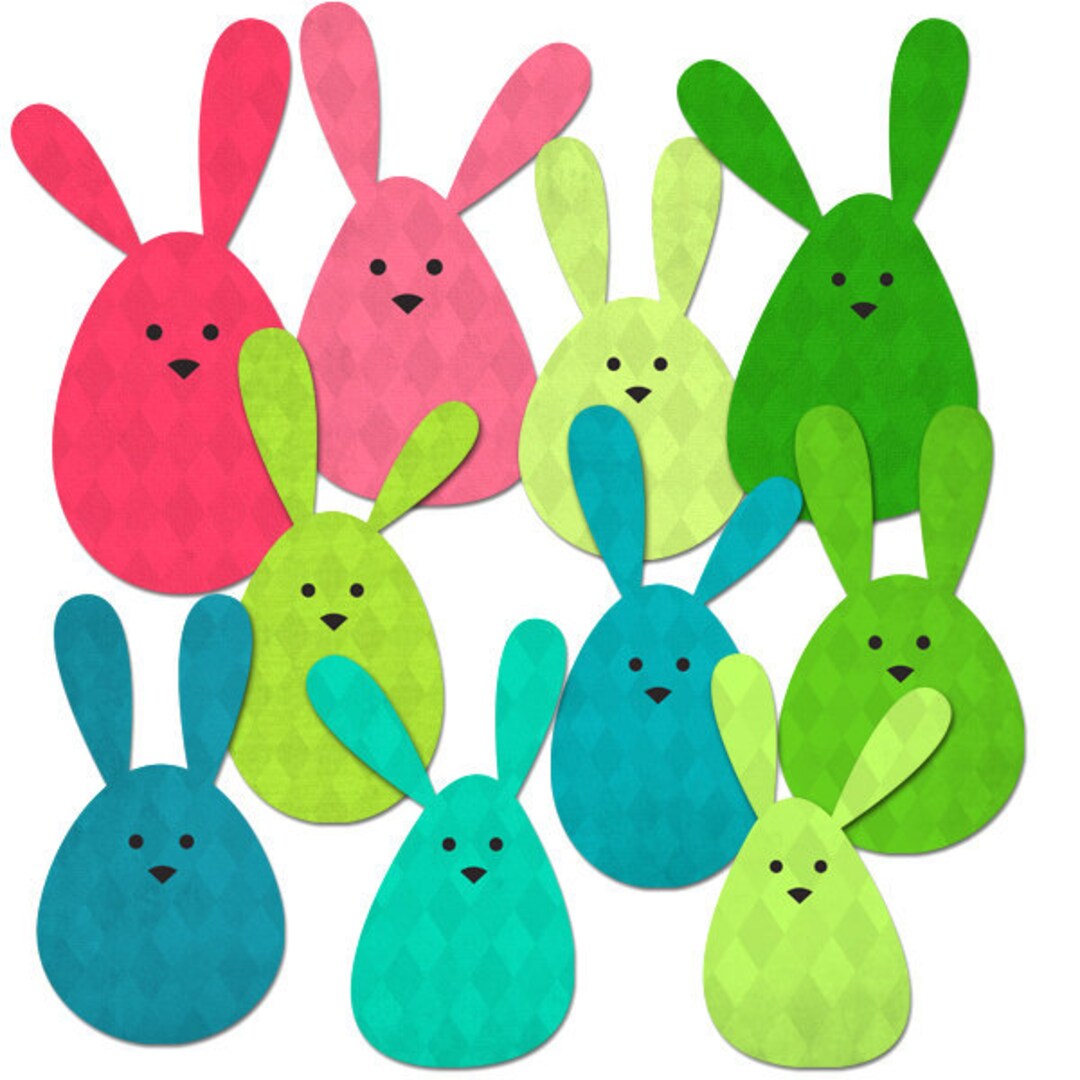 Digital Paper Cut Out Easter Bunny Rabbit Clipart Commercial and ...
