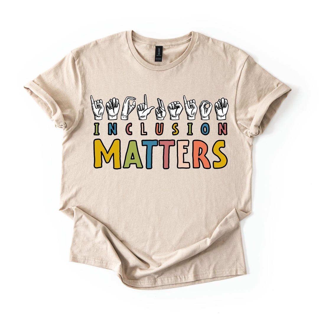 Inclusion Matters ASL Graphic Sweatshirt, Sign Language Hands Shirt ...
