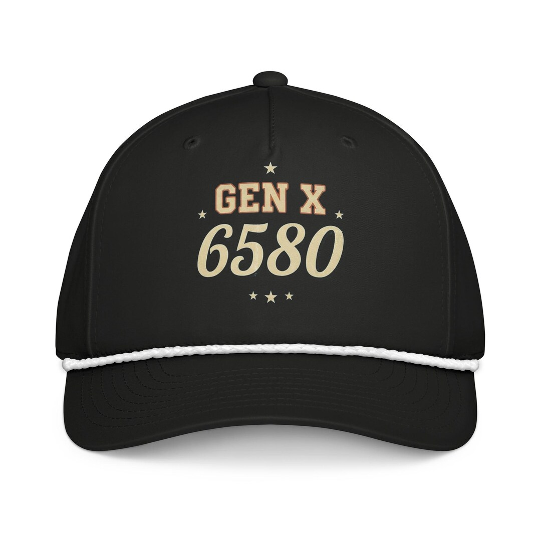 Retro Gen X Rope Hat | Official 6580 Logo Black Cap | Vintage Style Dad ...