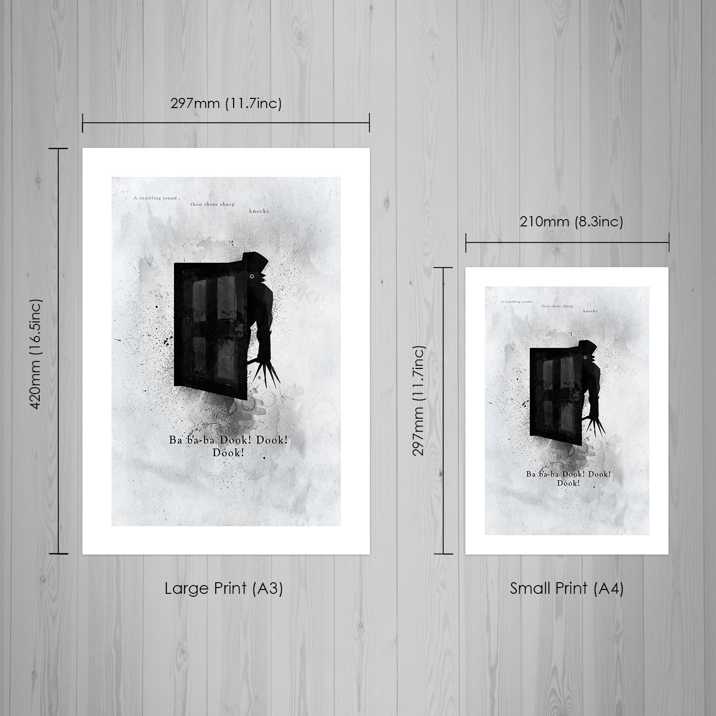 The Babadook Art Print Three Sharp Knocks Poster - Etsy