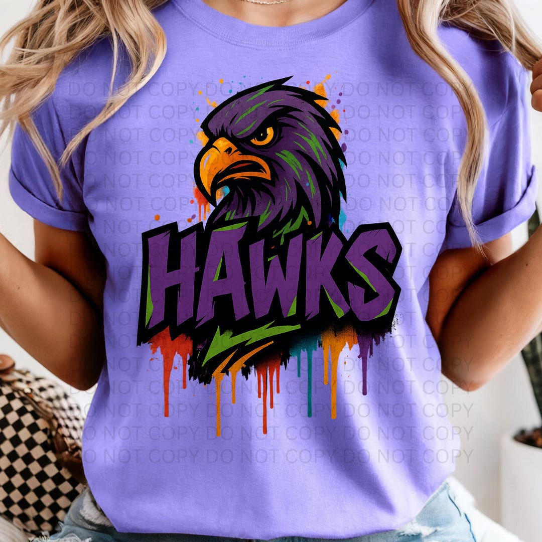 Graffiti Hawks PNG | Watercolor Hawk Mascot Design | Street Art Team ...