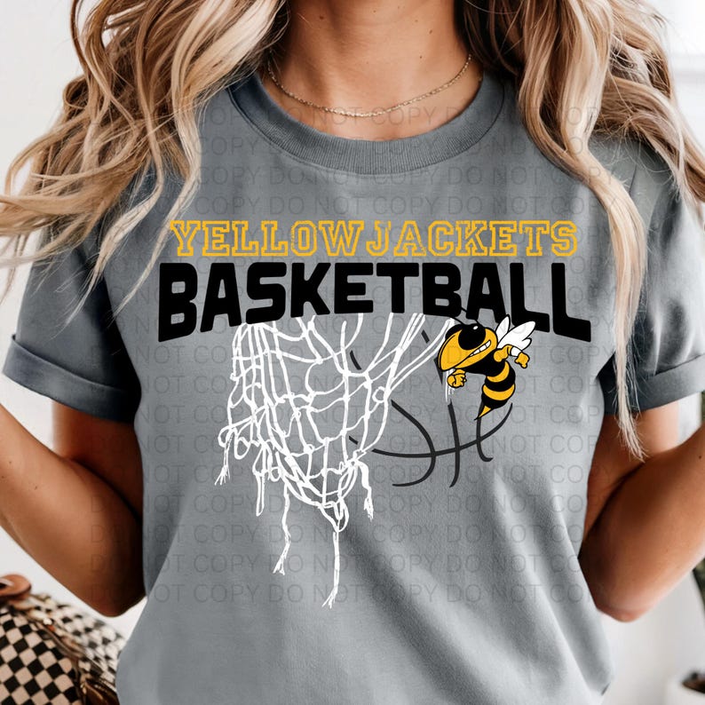 Yellowjackets Basketball T-shirt Design | School Spirit Sports Graphic ...