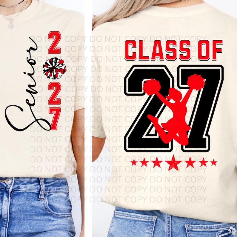 Senior Cheer PNG Bundle, Class of 2027, School Spirit Shirt Design ...