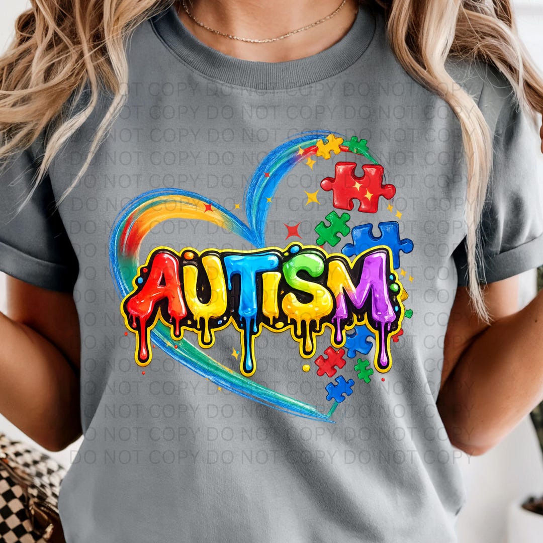 Autism Awareness Graffiti Heart PNG, Rainbow Puzzle Sublimation File - Etsy