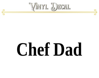 Chef Vinyl Decal - Etsy