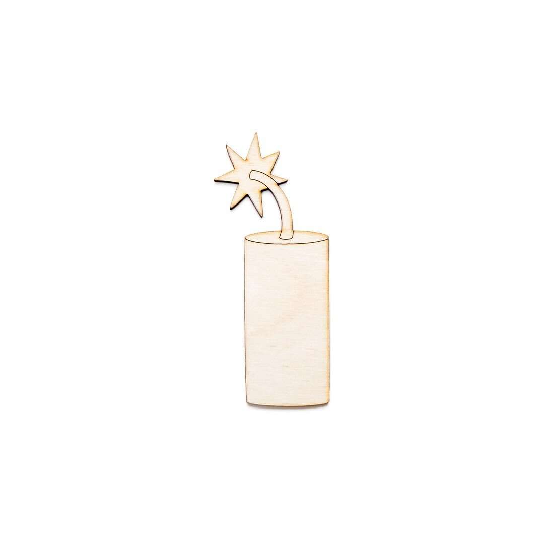 Firecracker Blank Wood Cutout - Laser Cut Unfinished Craft Shape ...