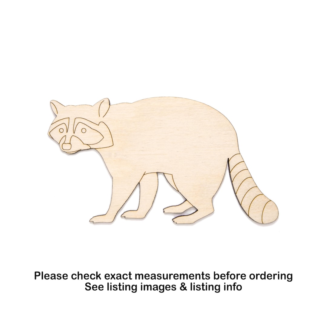 Raccoon Wood Cutout-detail-realistic Raccoon-various Sizes-diy Crafts ...