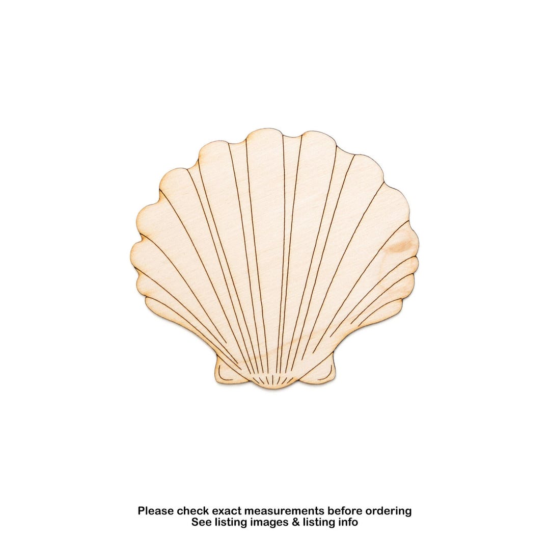Clam Shell Wood Cutout-detail-seashells Wood Decor-nautical Decor ...