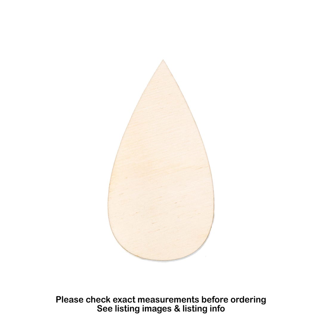 Tear Drop Blank Wood Cutout-water Accent Wood Decor-various Sizes-diy ...