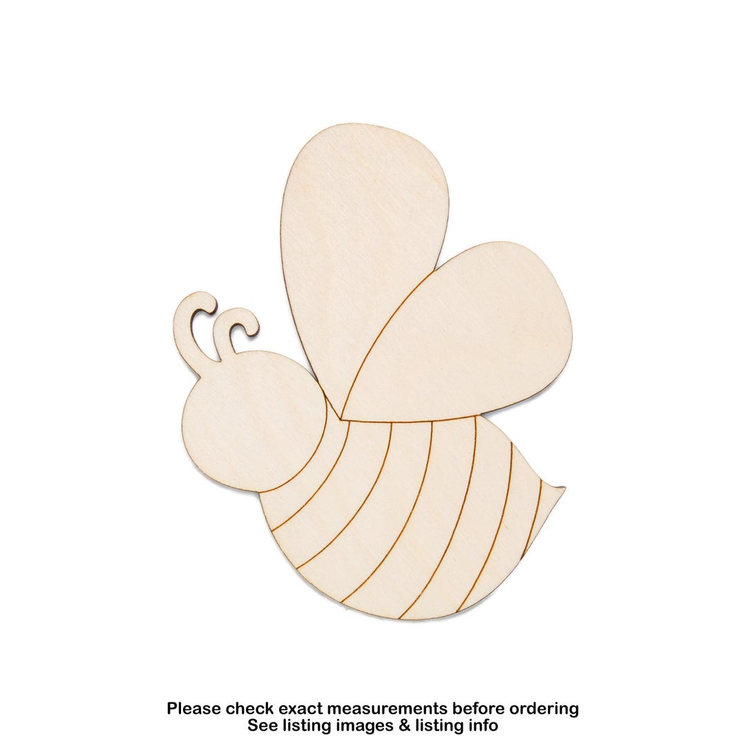 Bee Side View Cute Wood Cutout - Laser Cut Unfinished Craft Shape ...
