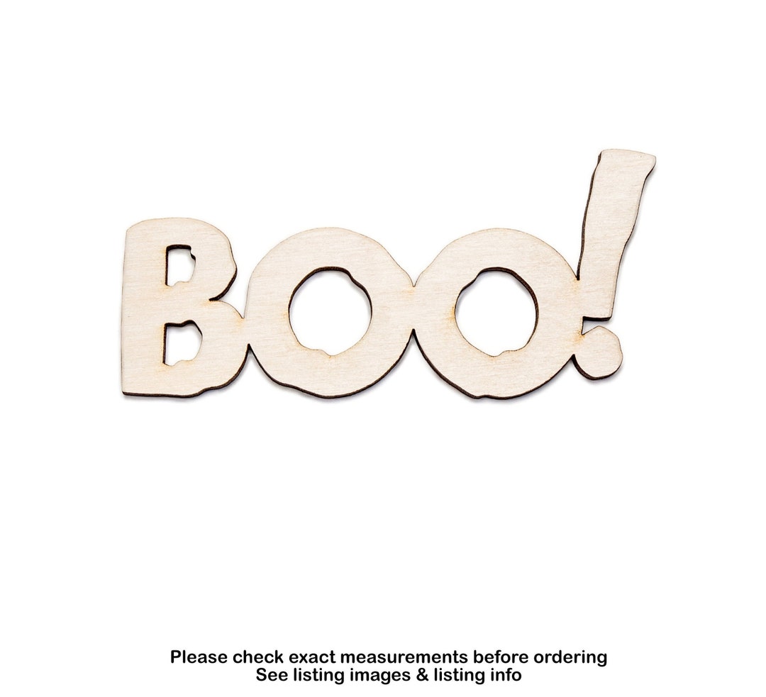 Boo! With Exclamation Point Wood Cutout-unfinished Word Cutouts-various ...