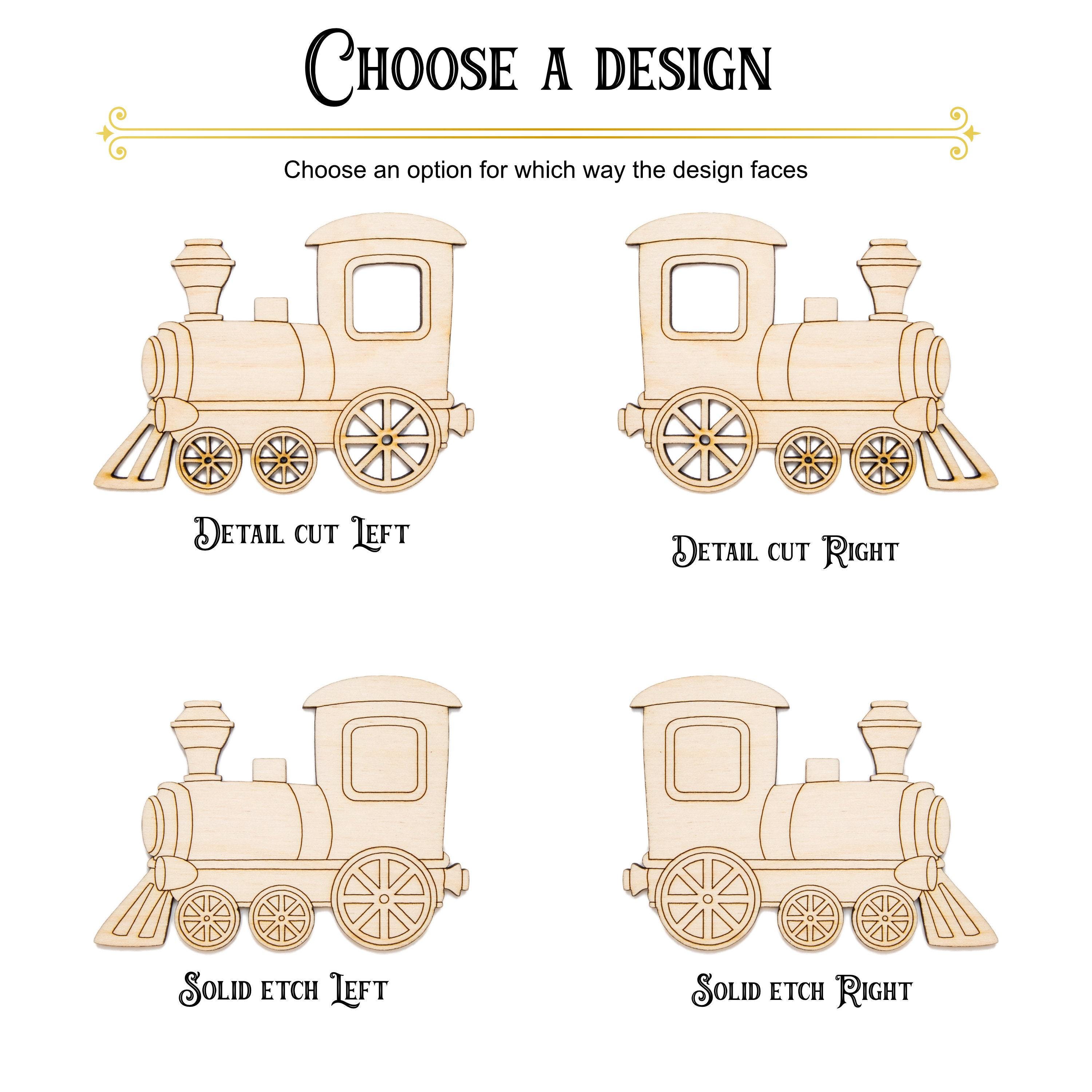 Train Detailed Wood Cutout - Laser Cut Unfinished Craft Shape ...