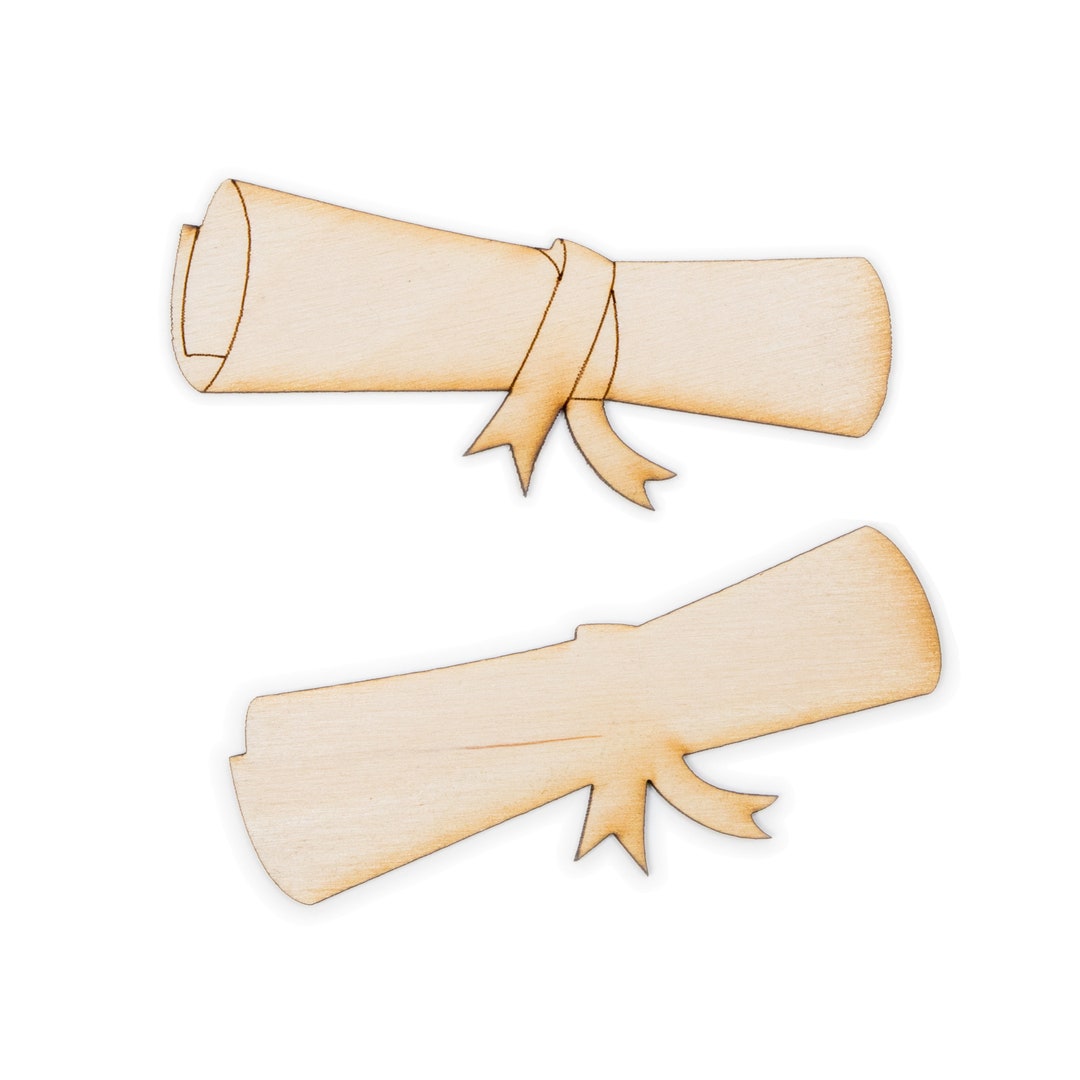Graduation Scroll-blank or Lined-wood Cutout-graduation Wood Decor ...