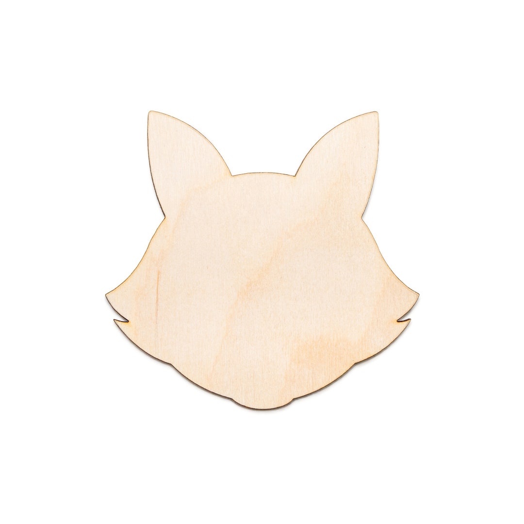 Cute Fox Head-blank Wood Cutout-fox Animal Theme Wood Decor-various ...