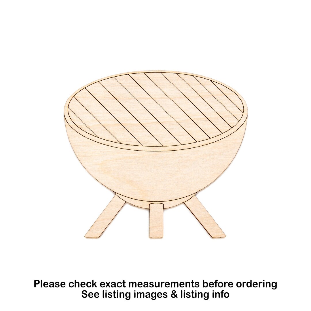 BBQ Grill Round-detail Wood Cutout-summer Cooking Theme Decor-various ...