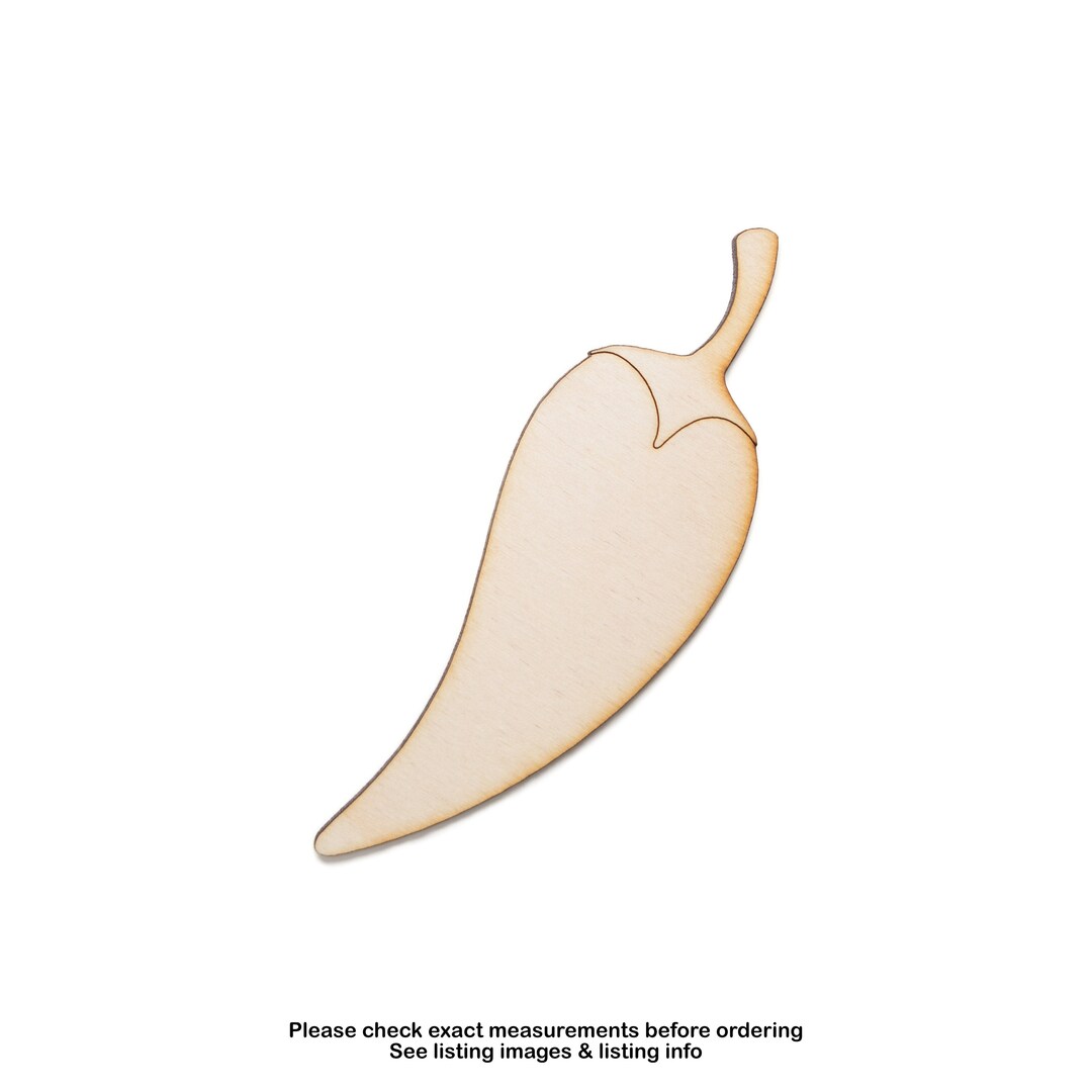 Chili Pepper Wood Cutout-classic Chili Pepper Shape-various Sizes-spicy ...