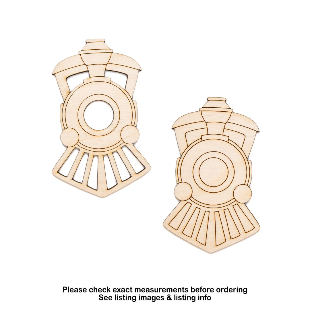 Train Front View Detail Wood Cutout-steam Train-two Design Option ...