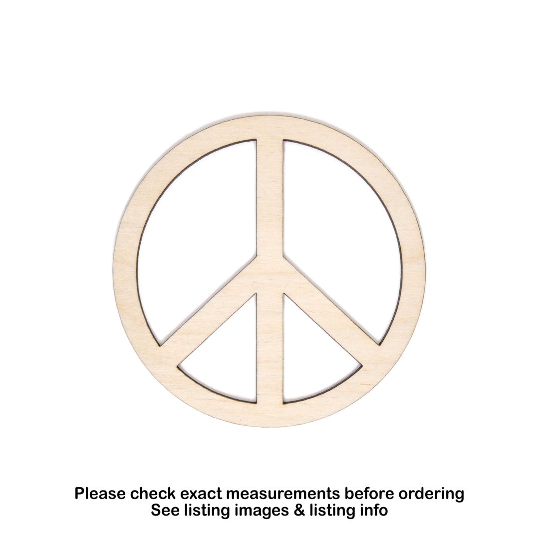 Peace Symbol Wood Cutout-peace Theme Decor-wood Symbols-various Sizes ...