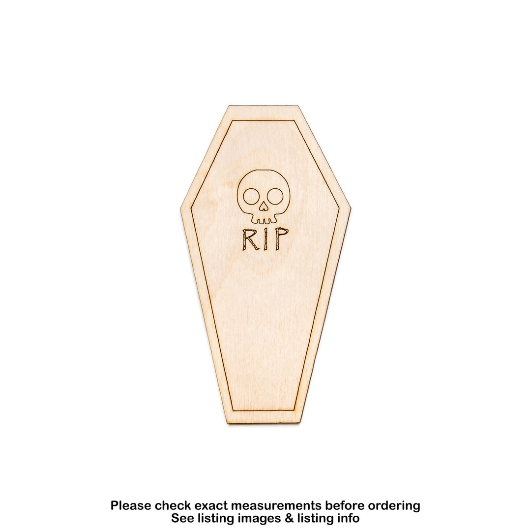 RIP Skull Coffin-wood Cutout-vampire Decor-various Sizes-diy Crafts ...