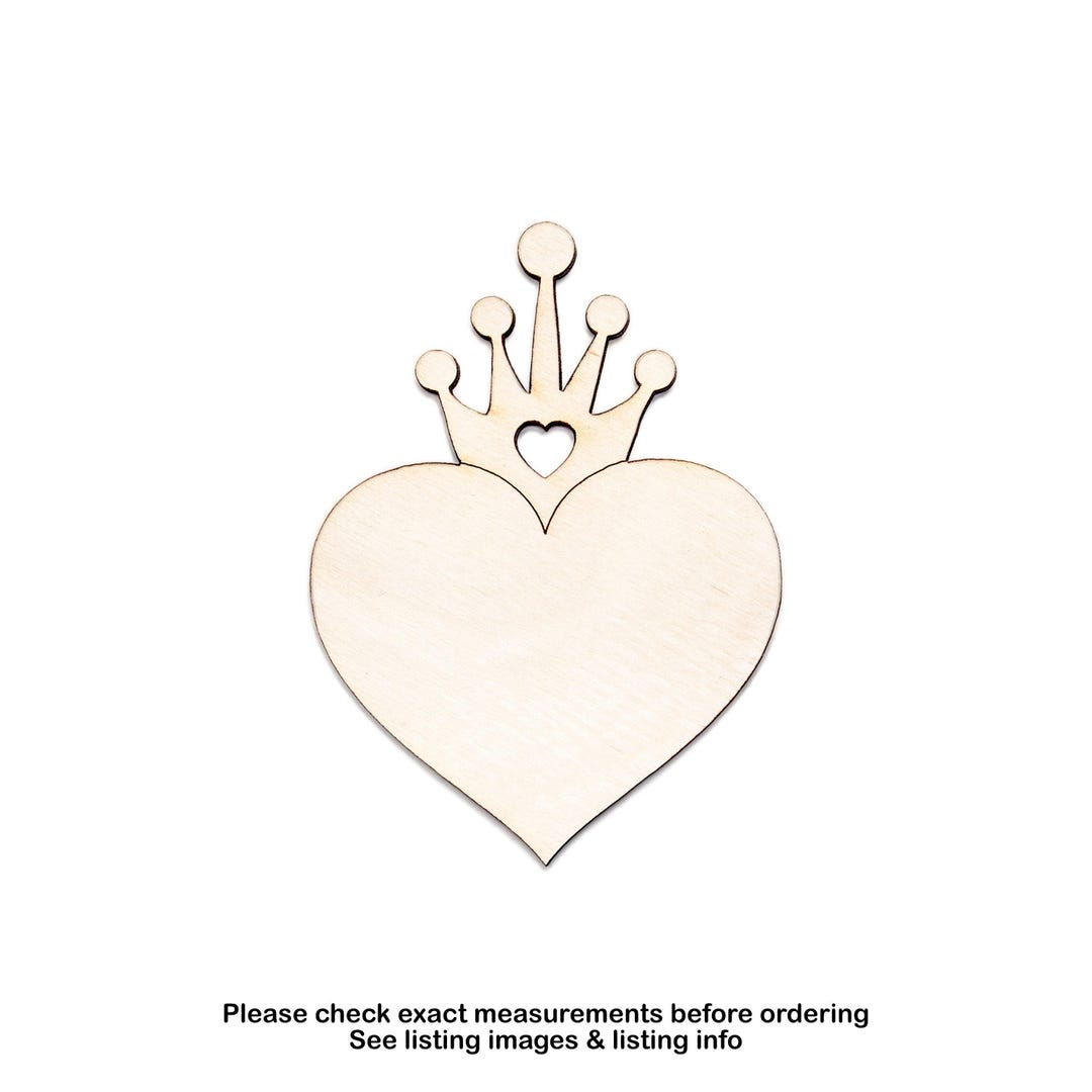 Heart Crown Wood Cutout-queen of Love Royalty Decor-various Sizes-diy ...