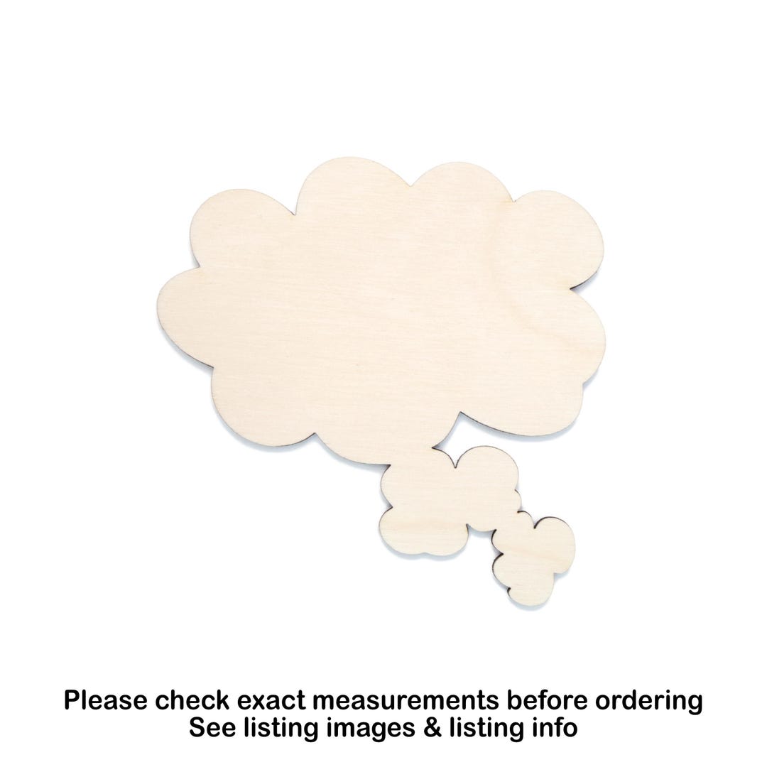 Thinking Bubble Speech Bubble Wood Cutout - Laser Cut Unfinished Craft ...