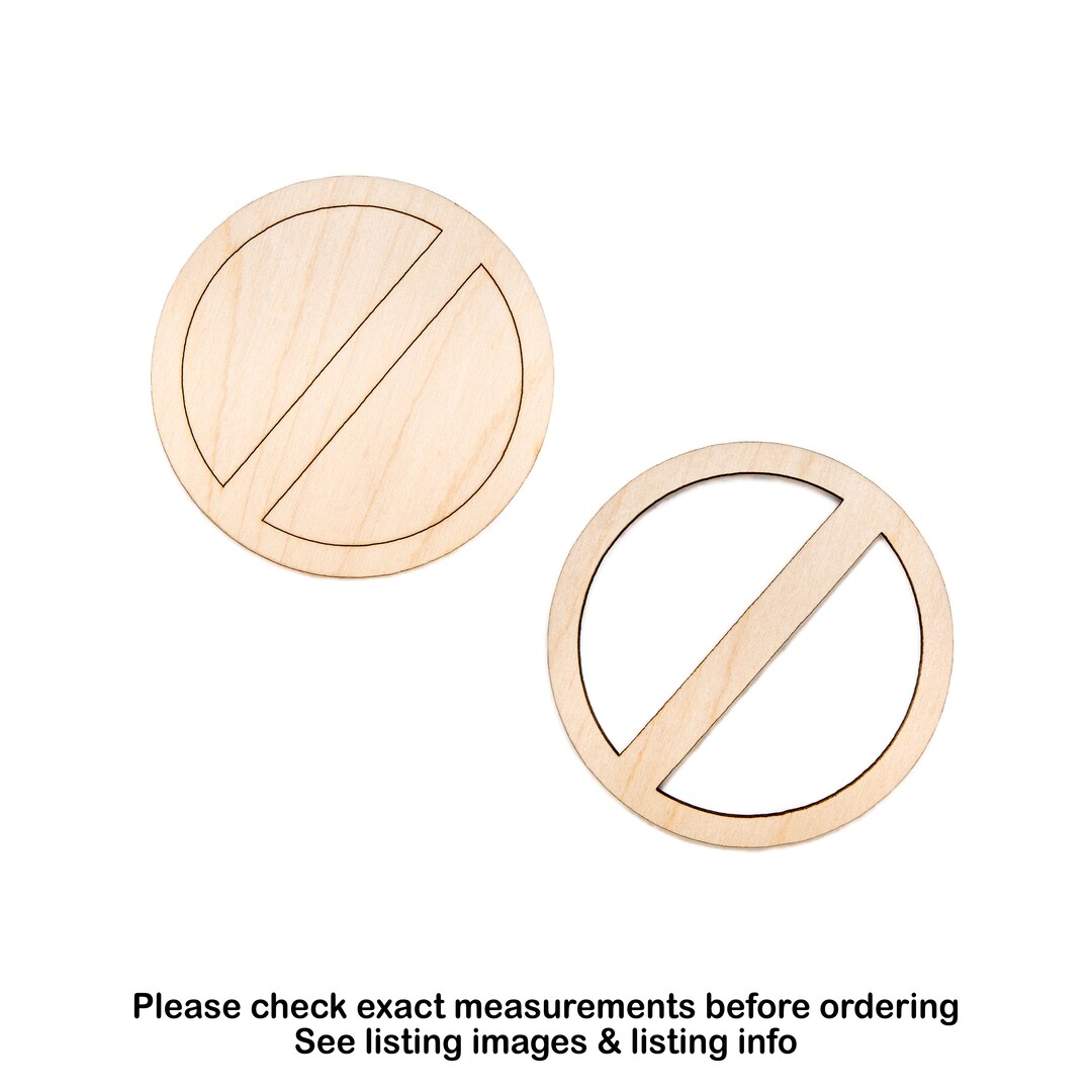 No Symbol Detail Wood Cutout-two Design Options-various Sizes-hazard ...