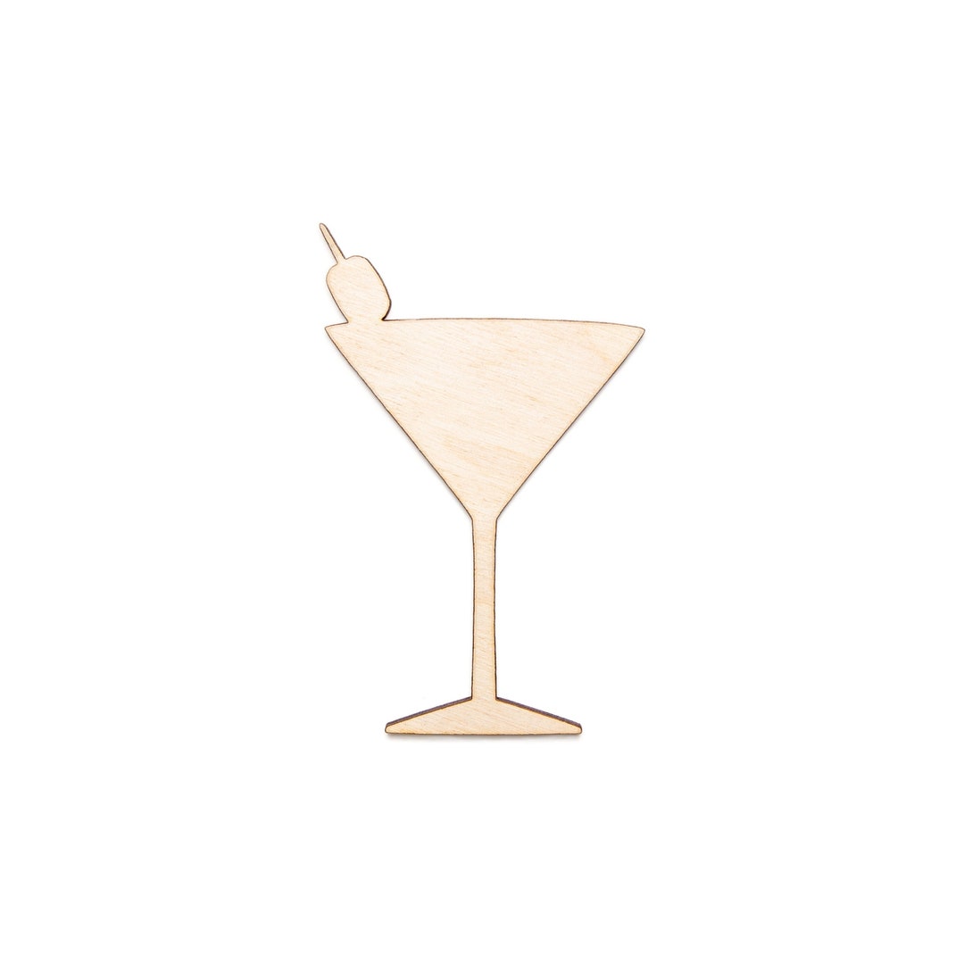 Martini Glass-blank Wood Cutout-cocktail Drink Theme Cut-various Sizes ...