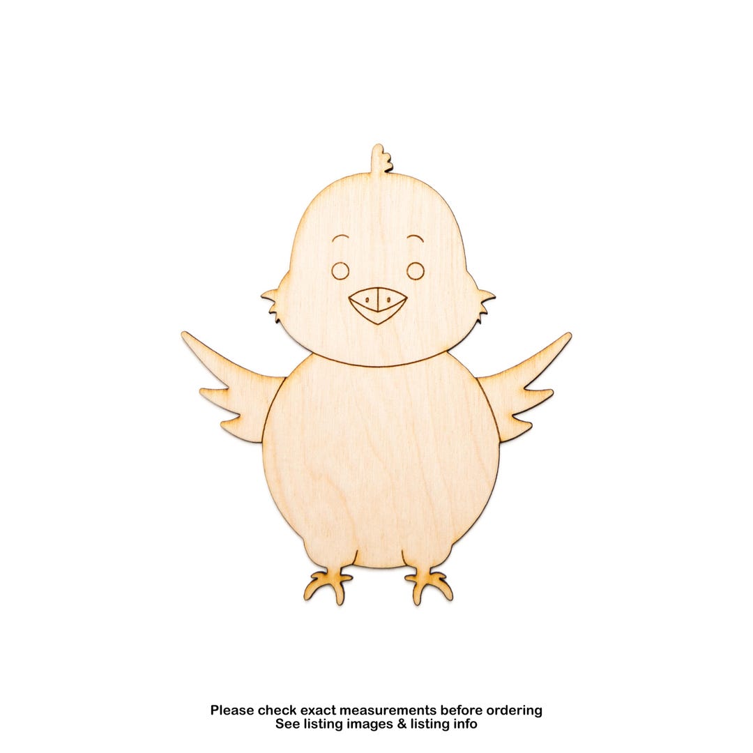 Baby Chick-wood Cutout-cute Baby Chick-various Sizes-line Etched ...